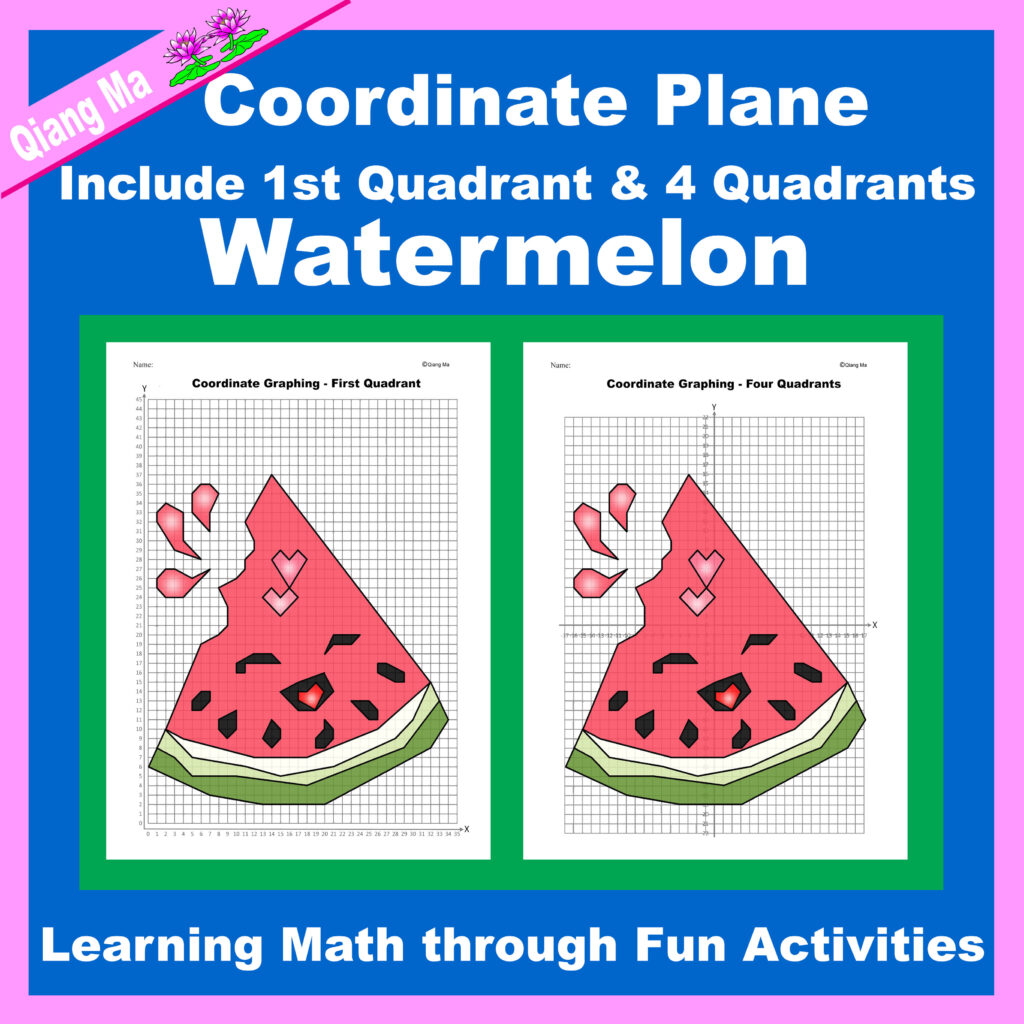 Summer Coordinate Plane Graphing Picture: Watermelon | Made By Teachers