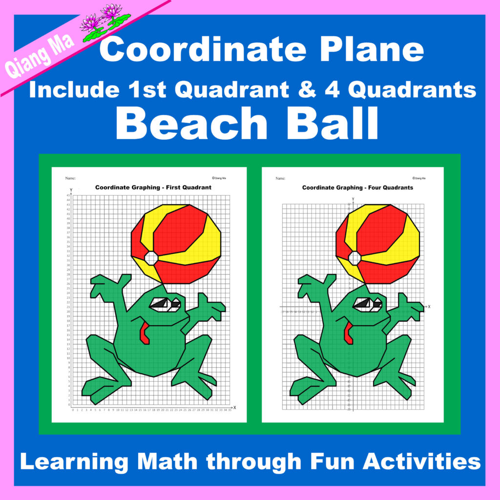 Summer Coordinate Plane Graphing Picture: Beach Ball | Made By Teachers