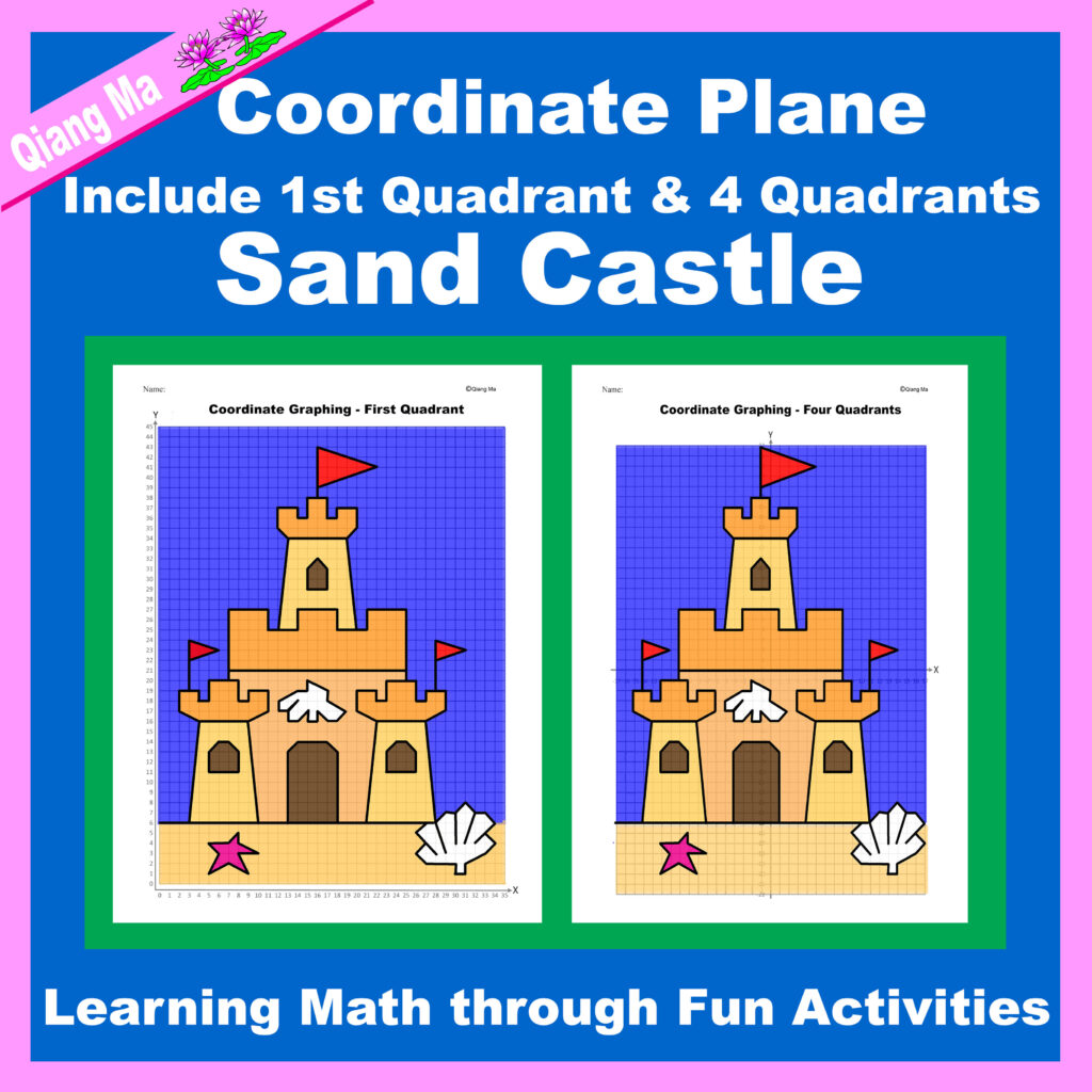 Summer Coordinate Plane Graphing Picture: Sand Castle | Made By Teachers