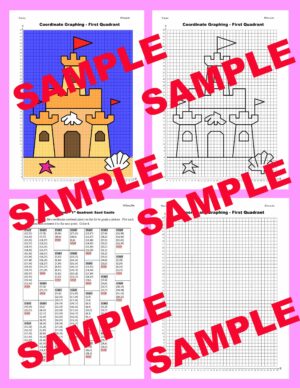Summer Coordinate Plane Graphing Picture: Sand Castle | Made By Teachers