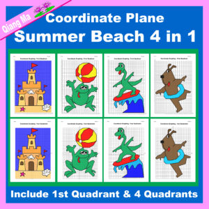 Summer Coordinate Plane Graphing Picture: Beach Bundle 4 in 1 | Made By ...