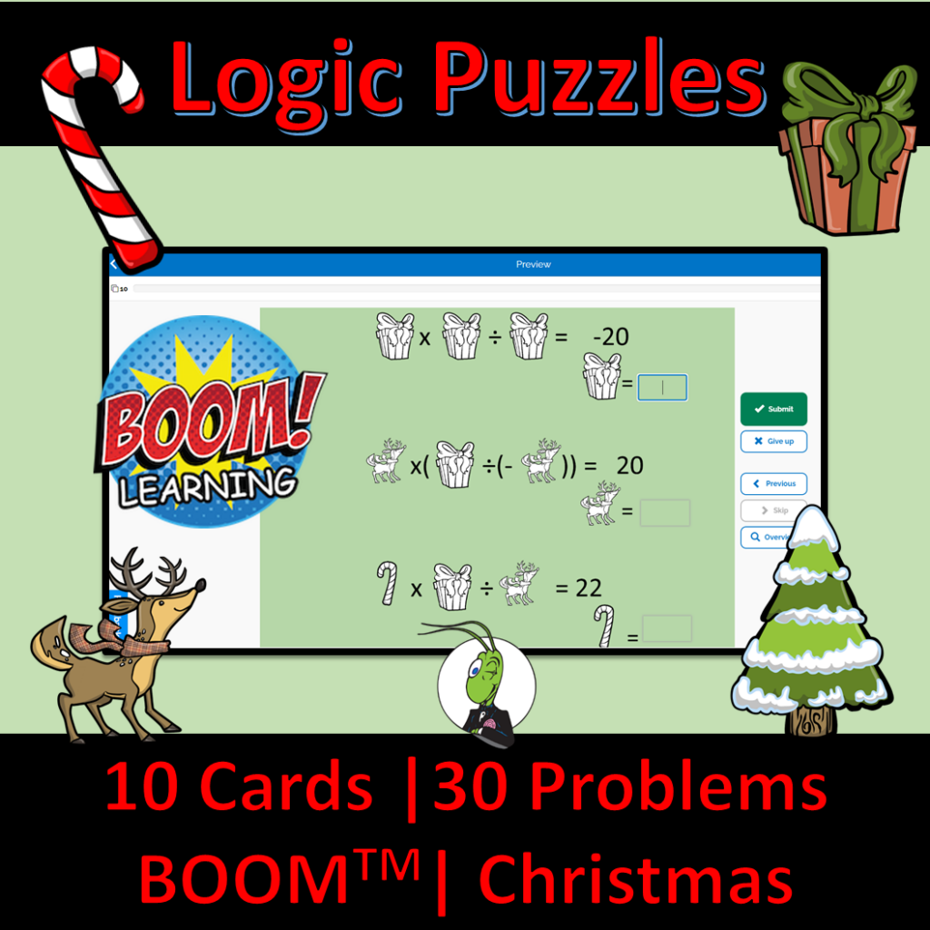 Christmas Seasonal Logic Puzzles | Number Sense | Algebra 1 BOOM | Made ...