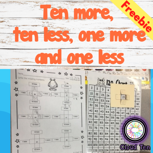 Ten more, ten less, one more, one less FREEBIE!! | Made By Teachers