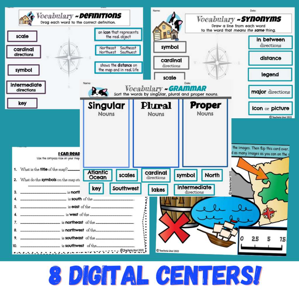 MAP SKILLS DIGITAL ELA Centers & Academic Vocabulary Gr 3 4 | Made By ...