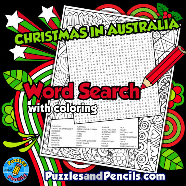 Christmas in Australia Word Search Puzzle Activity Page | Holidays ...