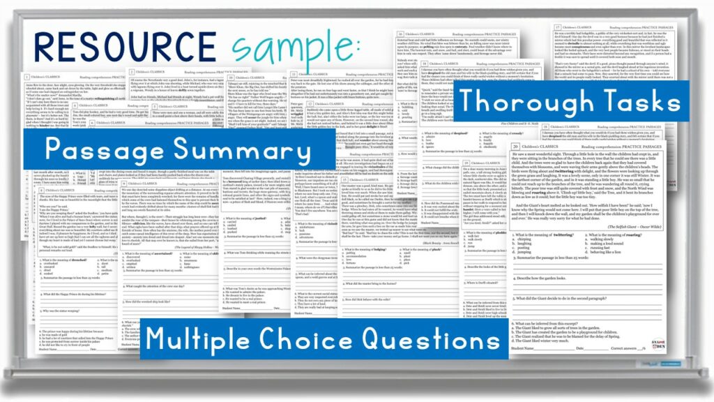 Short Reading Comprehension Passages with Questions and Answers Middle ...