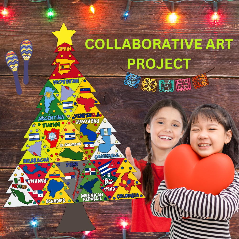 La Navidad Spanish Speaking Country Tessellation Christmas Tree | Made ...