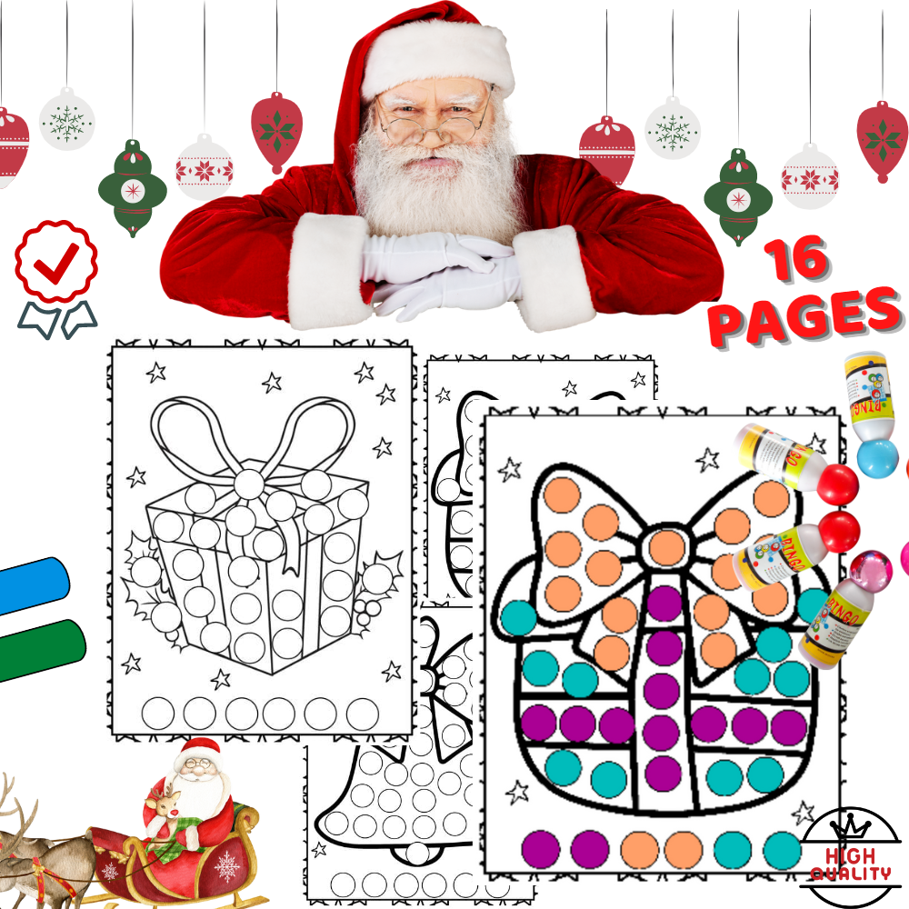 Christmas Dot Markers Bingo Daubers,Winter coloring Pages for New Year ...