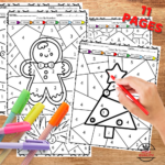 Gingerbread man Color By Number Coloring Pages, winter coloring sheets ...