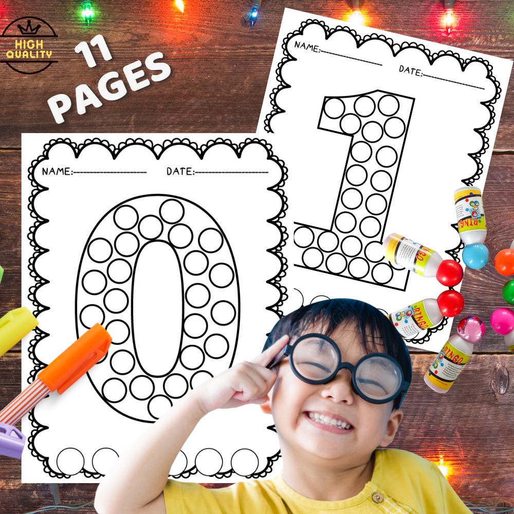 Numbers Dot Markers Number Recognition 0-10 | Made By Teachers