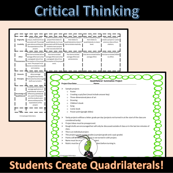 Classifying and Applying Quadrilateral Properties Geometric Art Project ...
