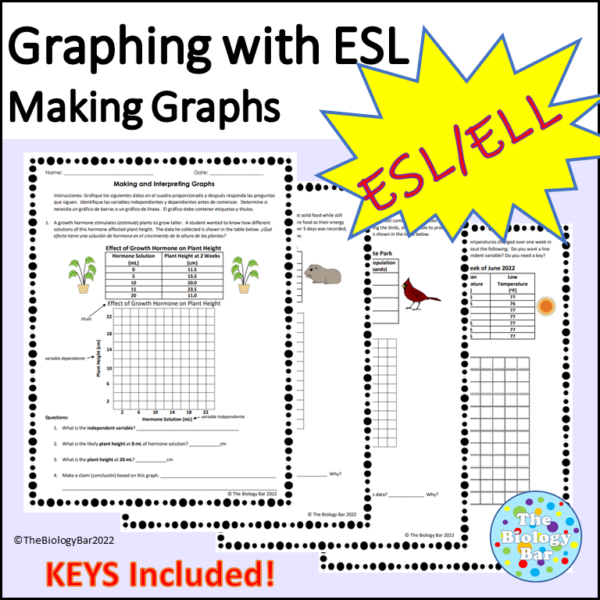 ESL Biology Graphing Practice Spanish Speakers | Made By Teachers