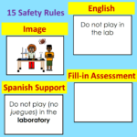 ESL Biology Lab Safety Rules Matching Cards for Spanish Speakers - Made ...