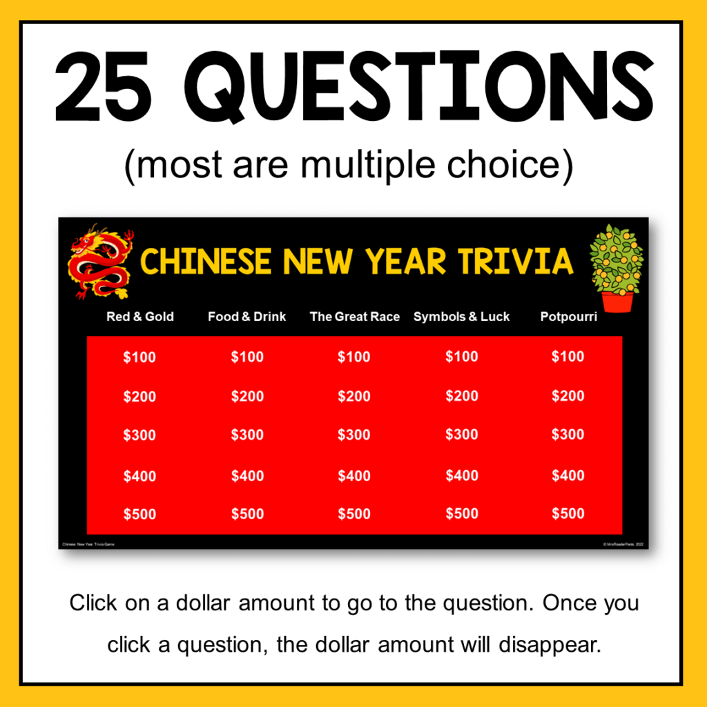 Chinese New Year Trivia Game 2024 - Chinese New Year Activity - Lunar ...