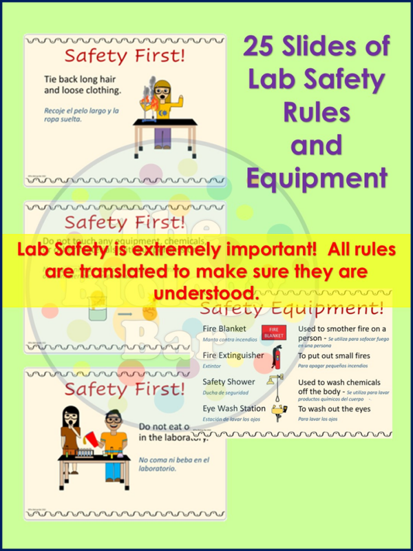 ESL Biology Lab Safety Rules & Safety Quiz for Spanish Speakers | Made ...