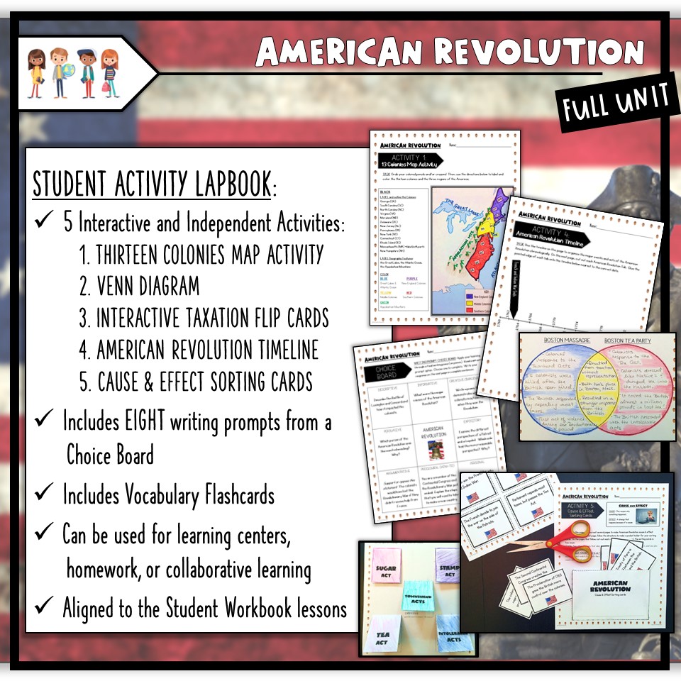 American Revolution Unit: Causes & More! (Readings, Lapbook, PowerPoint ...