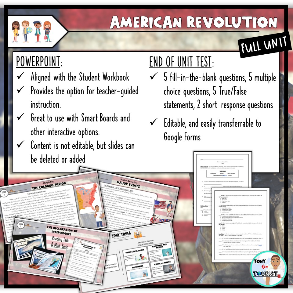 American Revolution Unit: Causes & More! (Readings, Lapbook, PowerPoint ...