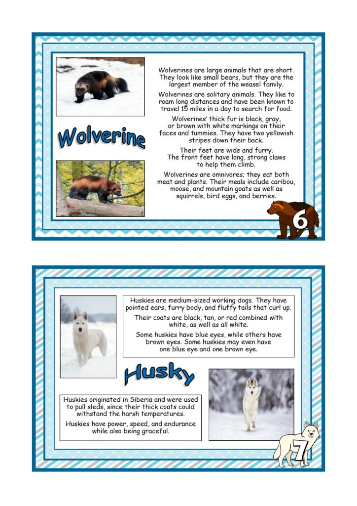 Cozy-Arctic Animals Comprehension Main Idea Retell Vocabulary - Made By ...