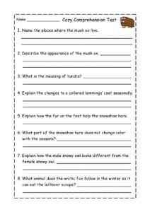 Cozy-Arctic Animals Comprehension Main Idea Retell Vocabulary | Made By ...