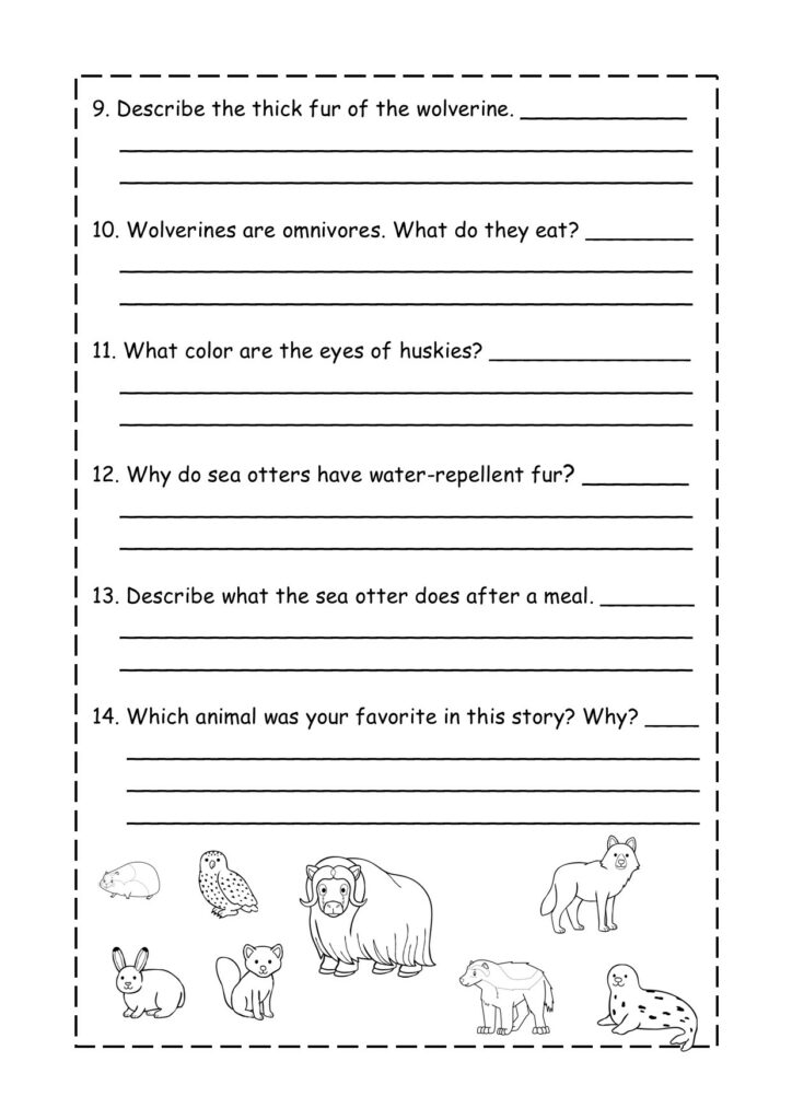 Cozy-Arctic Animals Comprehension Main Idea Retell Vocabulary | Made By ...