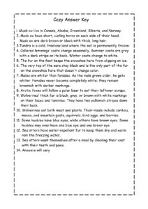 Cozy-Arctic Animals Comprehension Main Idea Retell Vocabulary | Made By ...