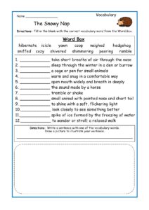 The Snowy Nap Retell Sequence Vocabulary Summarize | Made By Teachers
