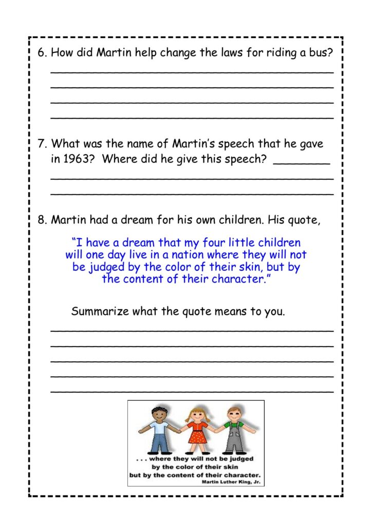 Martin Luther King, Jr. Reading Comprehension Passage | Made By Teachers