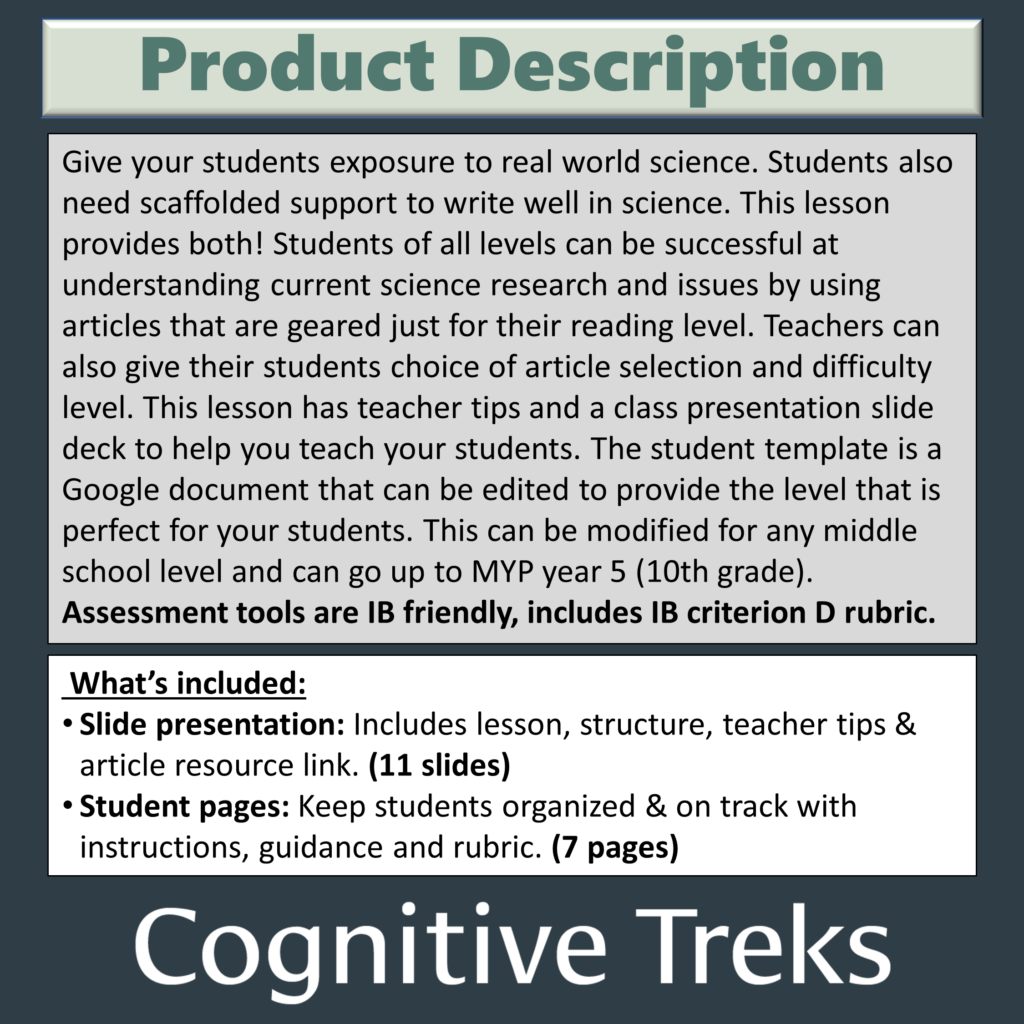 Science Article Analysis Activity - Critical Thinking, Writing Skills ...