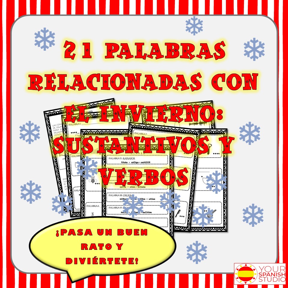 WINTER SPANISH VOCABULARY PRINTABLE REBUS PICTOGRAMA VOCABULARIO DE ...