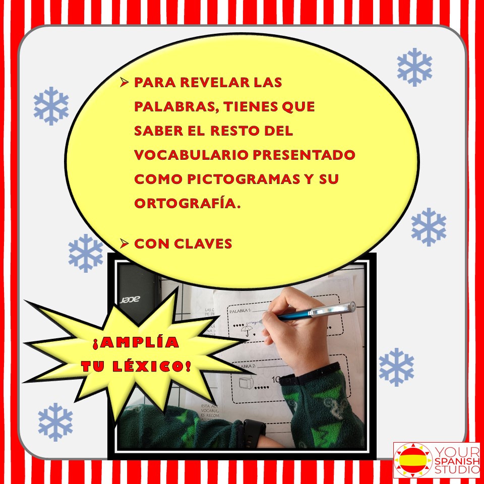 WINTER SPANISH VOCABULARY PRINTABLE REBUS PICTOGRAMA VOCABULARIO DE ...