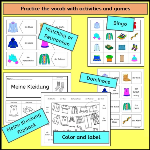German Clothing - Kleidung - activities, games and puzzles | Made By ...
