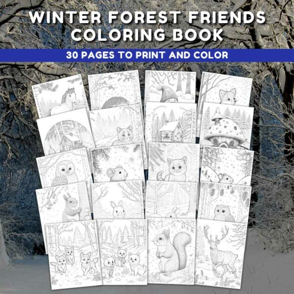 Printable Winter Forest Friends Coloring Book | Made By Teachers