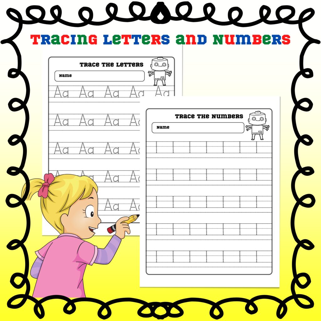 Trace and Write Alphabet Letters and Numbers Formation, Handwriting ...