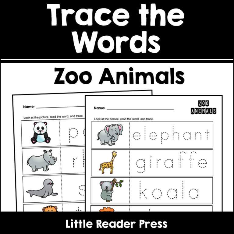 Zoo Animals Trace the Words Worksheets | Made By Teachers
