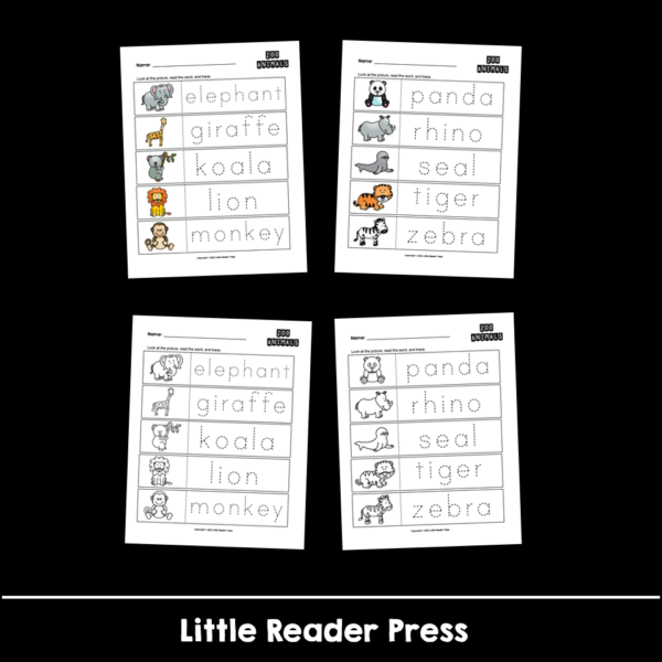 Zoo Animals Trace the Words Worksheets | Made By Teachers