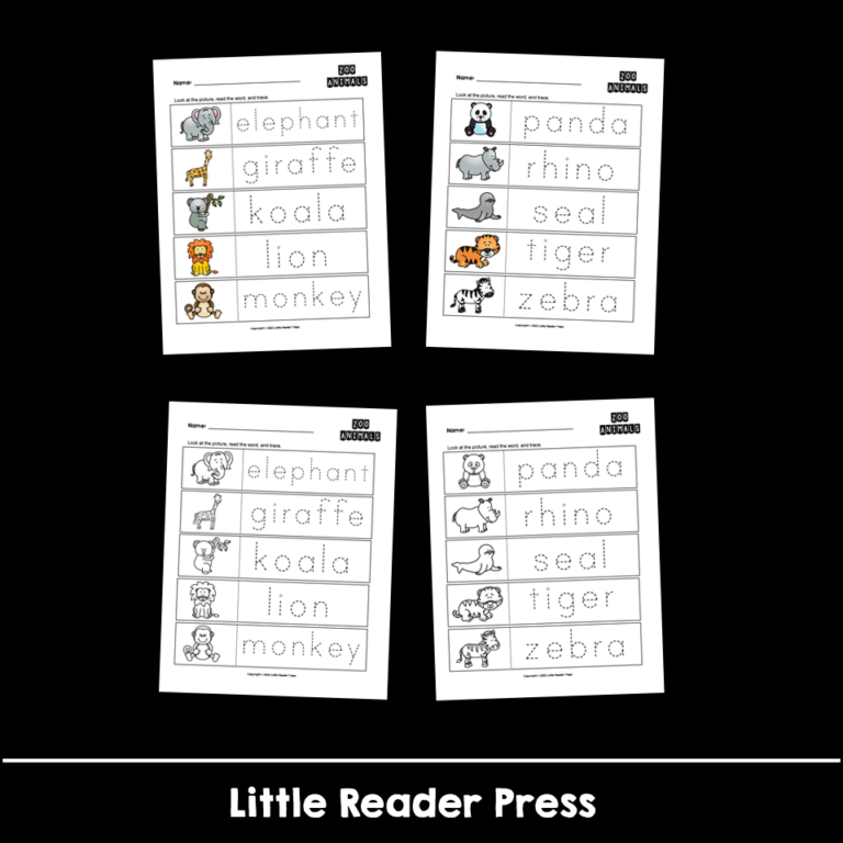 Zoo Animals Trace the Words Worksheets | Made By Teachers
