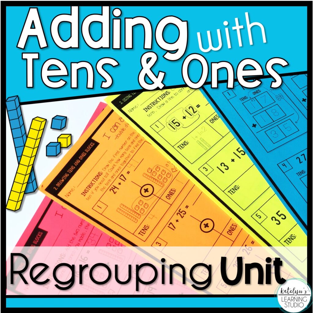 2 Digit Addition With Regrouping Worksheets First Grade Math