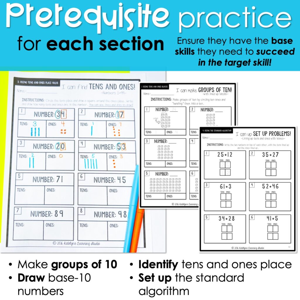 2 Digit Addition with Regrouping Worksheets - First Grade Math ...