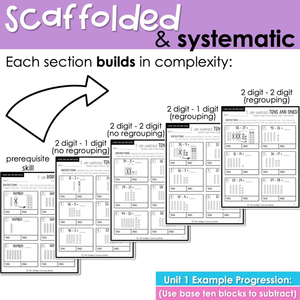 2 Digit Subtraction with Regrouping Worksheets - First Grade ...