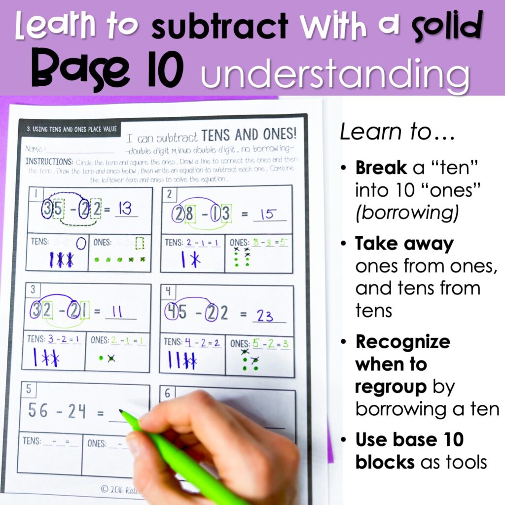 2 Digit Subtraction with Regrouping Worksheets - First Grade ...