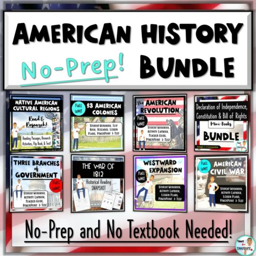American / US History Social Studies BUNDLE- No Textbook Needed! | Made ...