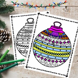 Christmas Ornaments /Baubles Coloring Zentangle,Winter mindfulness ...