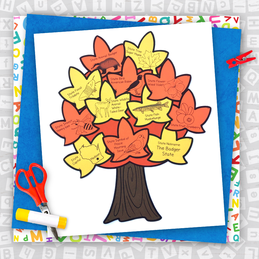 Wisconsin Sugar Maple Tree State Symbols Craft | Fall Craft | Made By ...