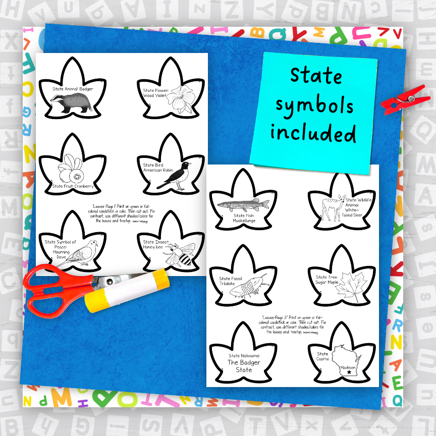 Wisconsin Sugar Maple Tree State Symbols Craft | Fall Craft | Made By ...