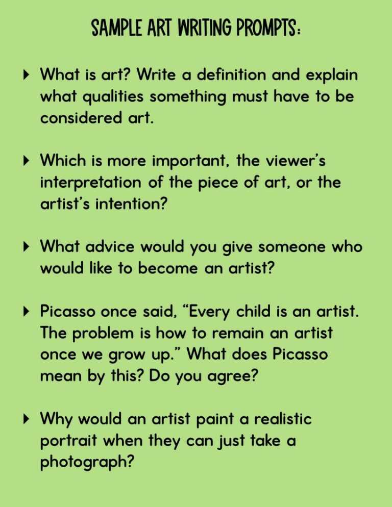Art Themed Writing Prompts | Journaling Prompts - Made By Teachers