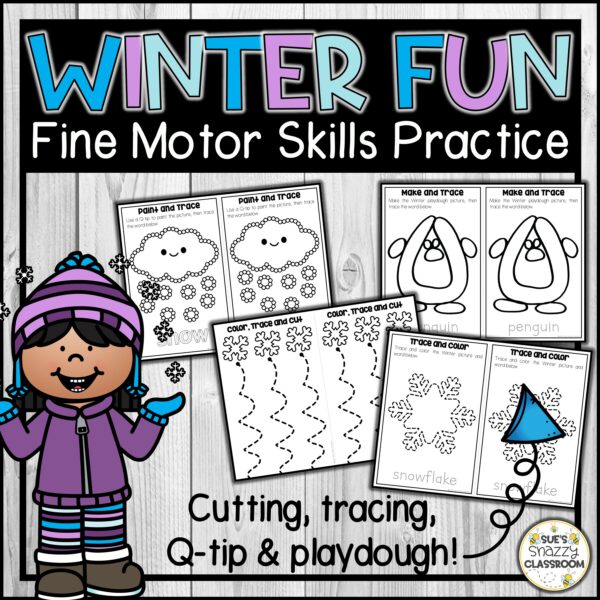 Winter Fine Motor Skills Practice Activity | Cutting, Tracing, Q-Tip ...