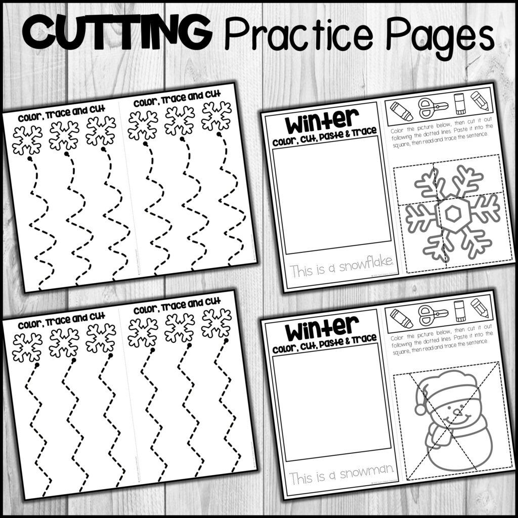 Winter Fine Motor Skills Practice Activity | Cutting, Tracing, Q-Tip ...