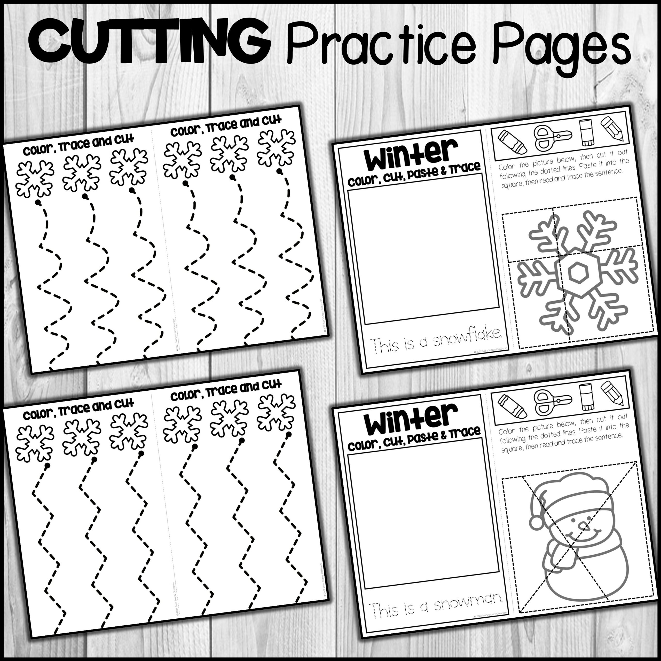 Winter Fine Motor Skills Practice Activity | Cutting, Tracing, Q-Tip ...