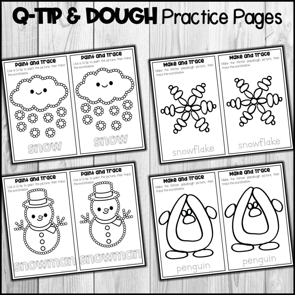 Winter Fine Motor Skills Practice Activity | Cutting, Tracing, Q-Tip ...