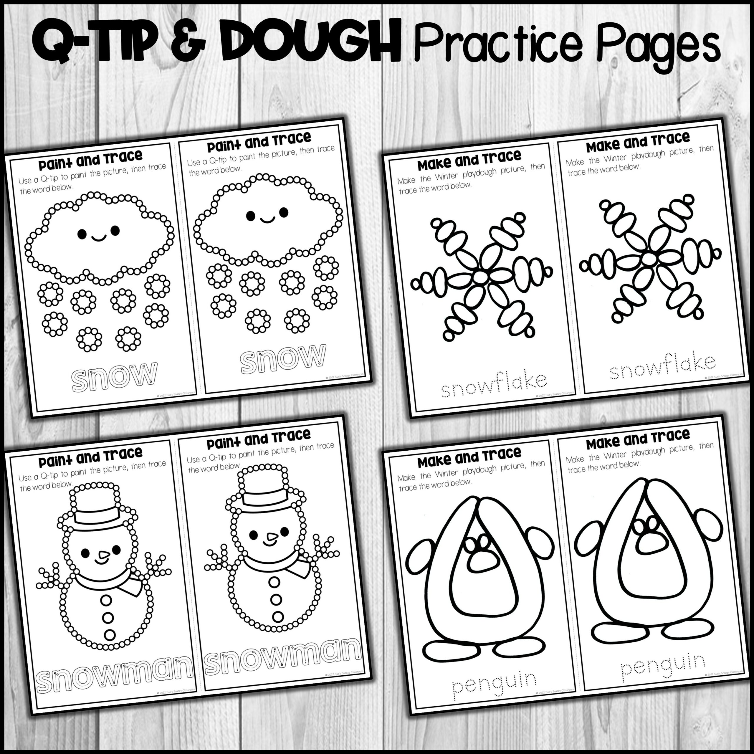 Winter Fine Motor Skills Practice Activity | Cutting, Tracing, Q-Tip ...